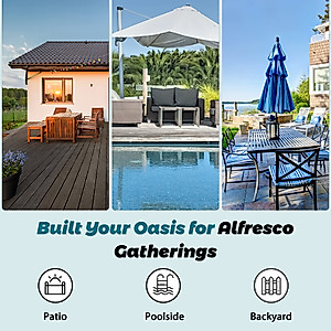 SUNLEI 7pcs Patio Conversation Sets Outdoor Furniture Sets, High Back All-Weather Rattan Sectional Sofa with Tea Table&Washable Couch Cushions(Silver Rattan) (Aegean Blue)