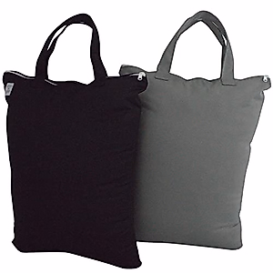 MOM & BAB Wet Bags for Baby Cloth Diapers, Swimsuits and Towels, Travel, Wet Dry Bag for Diaper Bag, Breast Pump Parts, Gym | Water & Odor Resistant (Black&Gray)