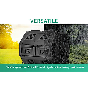 TerraTurner Tumbling Composter, Stainless Steel Center Tube, Dual Batch, 43 Gallon