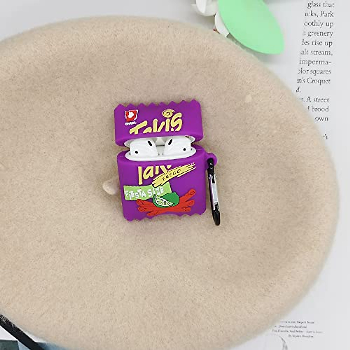 PAWQIM Compatible with AirPods 1st 2nd Generation Case Cover, Kids Girls Boys Women 3D Cartoon Cute Kawaii Funny Food Design Takis Potato Chips Silicone Protective Cover for Airpods Case 1&2