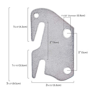 kilofly 2 pc Wooden Bed Frame Bracket Headboard Footboard #10 Hook Plate