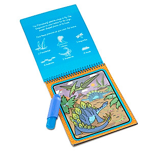 Melissa & Doug On The Go Water Wow! Reusable Water-Reveal Activity Pad – Dinsoaur Books, Stocking Stuffers, Arts And Crafts Toys For Kids Ages 3+