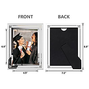 HORLIMER 5x7 Picture Frame Set of 2, Glass Photo Frame 5 by 7 for Tabletop, Horizontally or Vertically