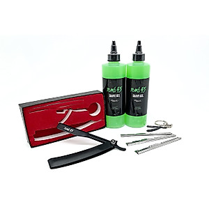 Tomb45 Triple Cartridge Shaving Kit (Triple Cartridge Razor Handle PLUS 2 Shave Gels)
