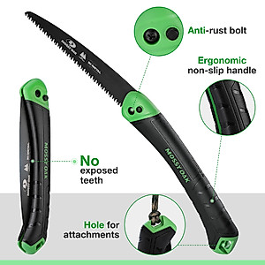 MOSSY OAK Folding Saw - 7 Inch Pruning Hand Saw with Pouch, D6A & M2 Bimetal Saw Blade, Hunting Saw Foldable for Deer, Tree, Wood, and Limb Cutting