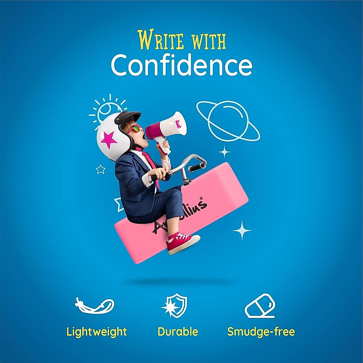 Pink Erasers Pack of 100 - Large Size, Latex & Smudge Free - Bulk School Supplies for Classrooms, Teachers, Homeschool, Office, Art Class, and More!