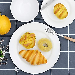 SUPER DEAL Round 18-Piece White Kitchen Dinnerware Set, Service for 6, Plates and Bowls – Microwave, Oven and Dishwasher Safe