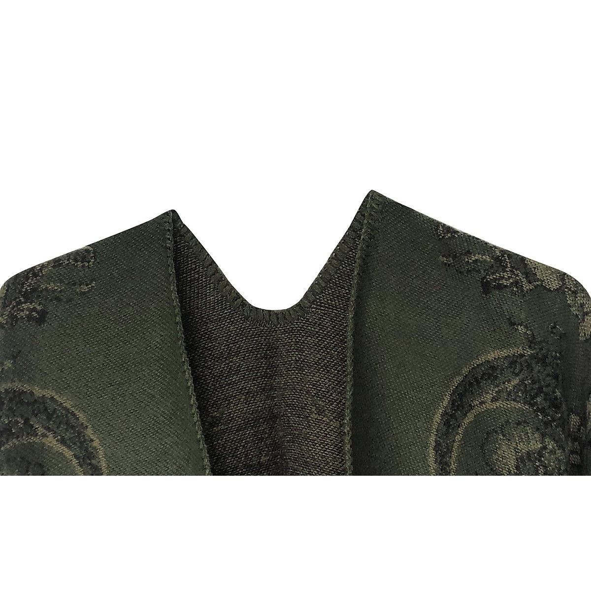 Urban CoCo Women's Color Block Shawl Wrap Open Front Poncho Cape (Series 29-Dark Green)