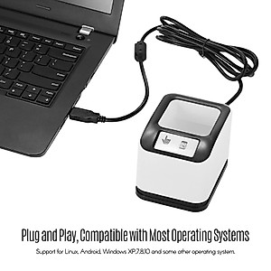 HXBER 2D Desktop Scanner, 2200 1D/2D/QR Bar Code Scanner CMOS Image Desktop Barcode Reader USB Omnidirectional Screen Barcode Scanner
