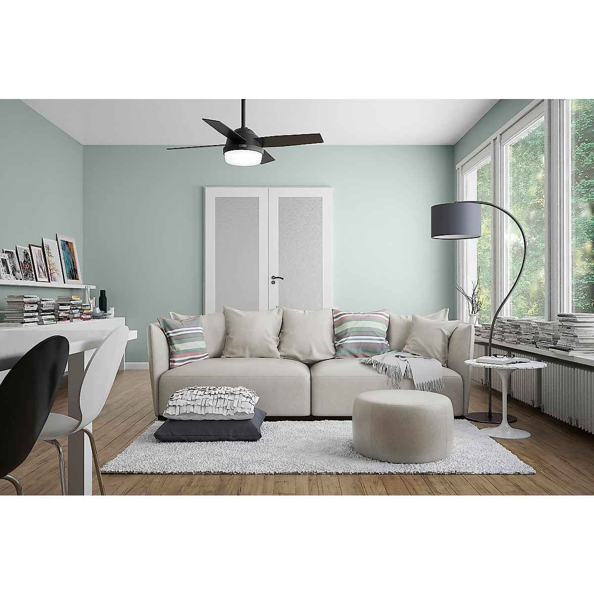 Hunter Fan Company 52391 Dempsey Ceiling Fan, 44 Inches, Matte Black