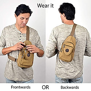 WESTEND Crossbody Canvas Sling Bag with Adjustable Strap-Travel Small Daypack