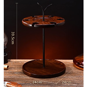 INMTIE 6-Hook Metal Wine Glass Holder Countertop Stemware Rack Tabletop Stemware Storage Rack Weighted Base Display Stand
