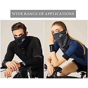 Shanghai Story Black Cooling Neck Gaiter Face Mask Bandana Face Scarf UPF50+ UV Protection Fishing Mask Ear Hanging