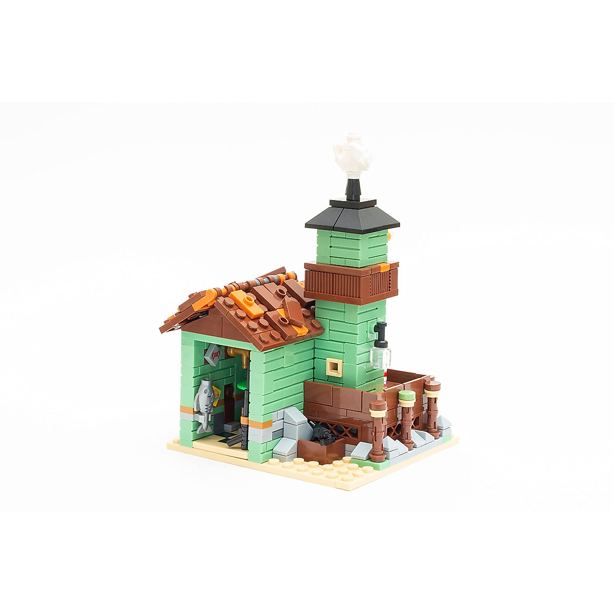 Brick Loot Fishing Village Store House Building Set, 427 Pieces, STEM Architecture Toys Kit Bait & Tackle Store, Birthday Gift for Boys, Girls & Adults Ages 6+, Compatible with Lego & Major Brands