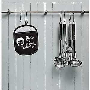 Novelty Inspired Baker Gift Hello is It Me You’re Cooking for Oven Pads Pot Holder with Pocket (You're Cooking for)