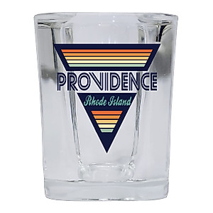 Providence Rhode Island 2 Ounce Square Base Liquor Shot Glass Retro Design