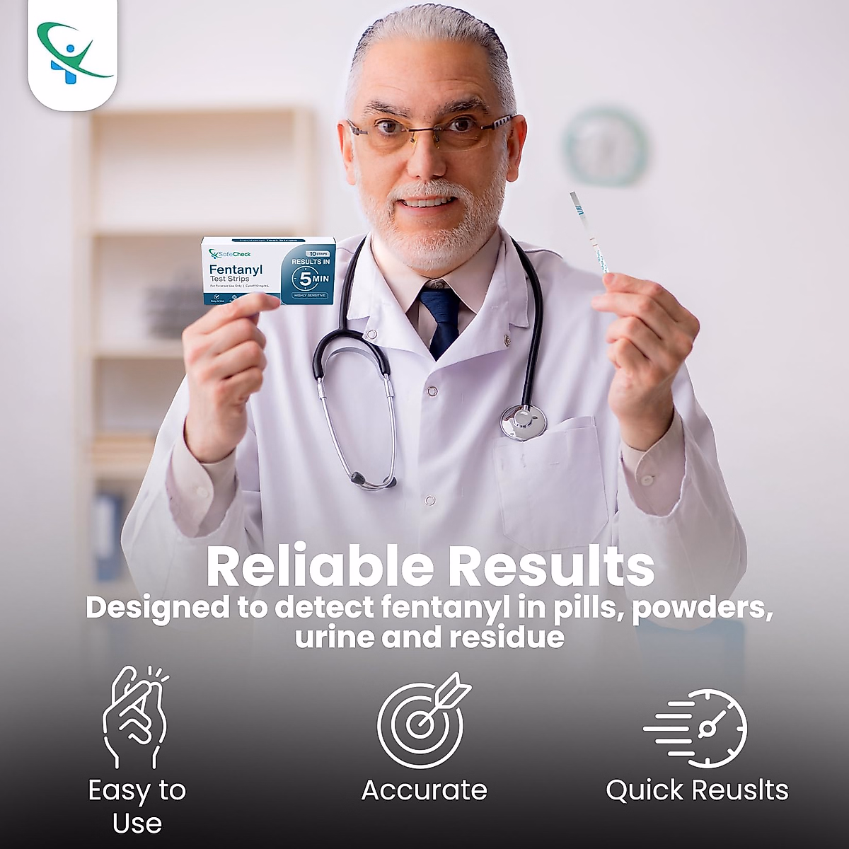 Fentanyl Test Strips 10 Pack | SafeCheck Ultra Sensitive Fentanyl Test Strips for Testing Drugs | Fentanyl Testing Strips for Pills, Powders | Fentanyl Test Kit | 10ng/mL Cutoff