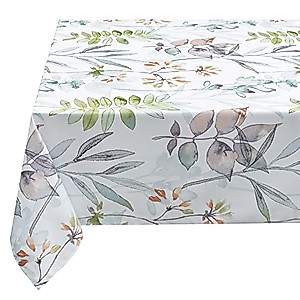 Benson Mills Indoor-Outdoor Spillproof Fabric Tablecloth for Spring/Summer/Party/Picnic (60" x 84" Rectangular, Botanica)