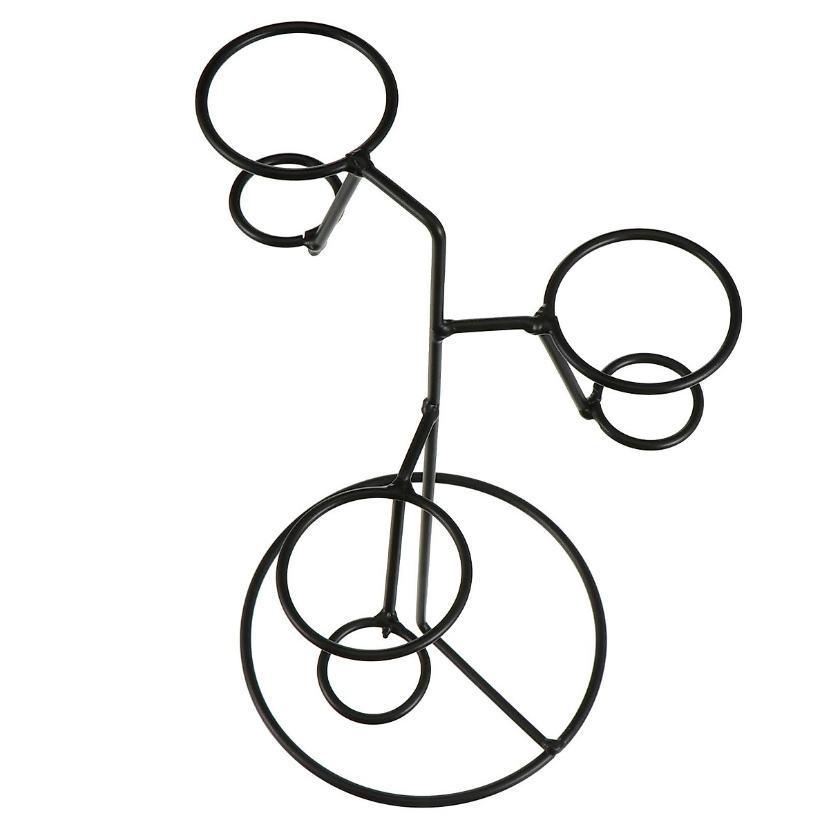 ABOOFAN Iron Ice Cream Cone Holder Stand with Base 3 Holes Sushi Hand Roll Stand Holder Cupcake Stand Baking Rack (Black)