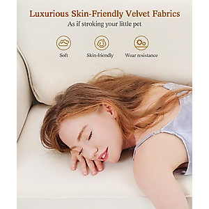 Kidirect 69" White Couch, Loveseat Sofa, Couches for Living Room, Comfy Sofas for Living Room 3min No Tool Fast Assembly, Small Couch for Bedroom, Modern Velvet Sofa Couch for Apartment Office