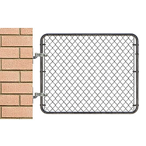 2 Pack Wall Mount Flat Back Gate Hinges, Chain Link Wood Fence Post Gate Hinge with 5/8 Hinge Pin (Screws Not Included), Heavy Duty Galvanized Steel Wall Plate Hinges,