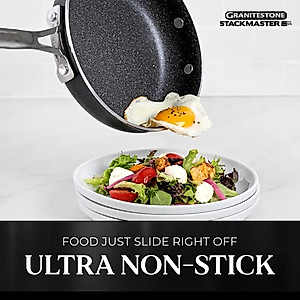Granitestone 15 Piece Stackmaster Ultra Non stick Cookware Set, Pots and Pans Kitchen Set with Cool Touch Handles, Dishwasher-safe, Oven-safe Cookware Sets 100% PFOA-Free As Seen On TV