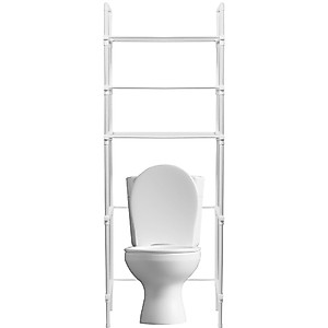 3 Tier Over The Toilet Storage Shelf, Over The Toilet Storage Cabinet, Over The Toilet Storage Rack, Above Toilet Storage Cabinet, Freestanding Above Toilet Shelf, Space Saving (White)