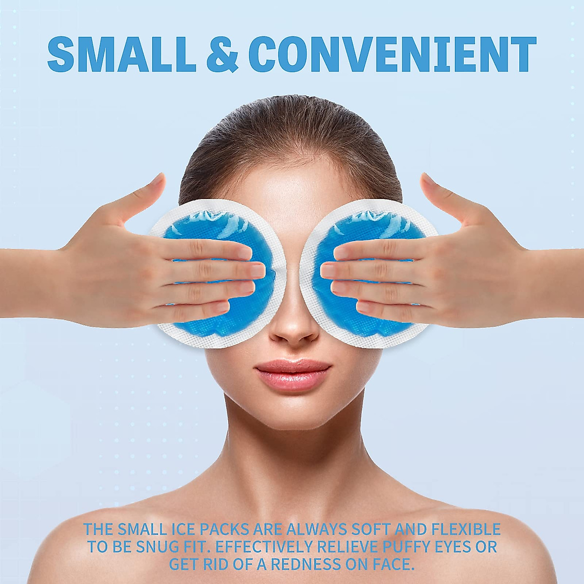 Tutmyrea Ice Packs for Injuries Reusable, 12 Pack Soft Small Ice Packs for Kids, Cold Compress for Pain Relief, Gel Ice Packs for Eyes, Wisdom Teeth, Face, Breast, Allergies, Small Wounds