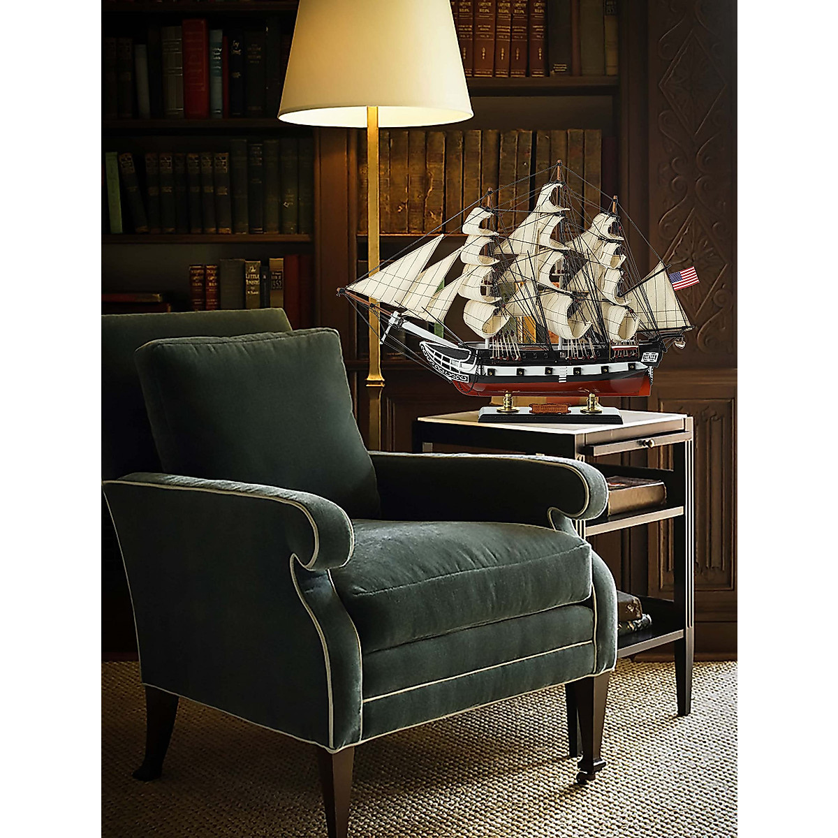 SAILINGSTORY Wooden Model Ship USS Constitution 1/150 Scale Replica Ship Model Sailboat Decor