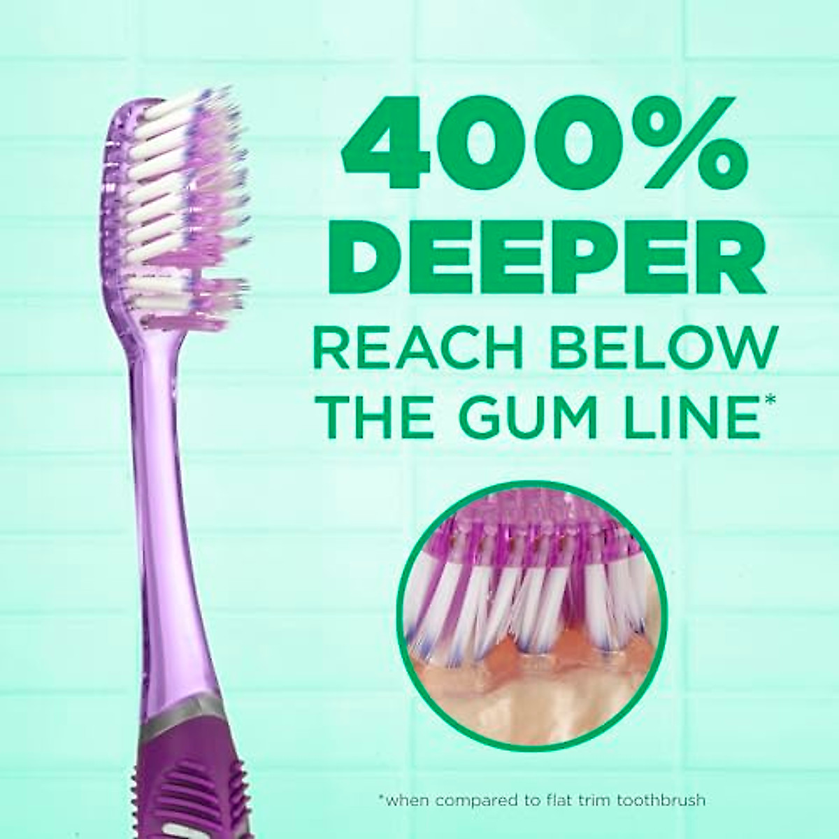 GUM Technique Deep Clean Toothbrush - Compact Soft - Soft Toothbrushes for Adults with Sensitive Gums - Extra Fine Bristles, 2ct (6pk)