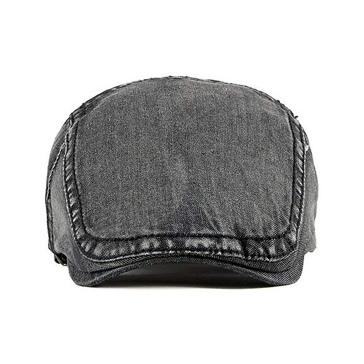 2 Pack Mens Denim Cotton Newsboy Cap Ivy Gatsby Driving Hunting Cabbie Hats (2 Pack-C)