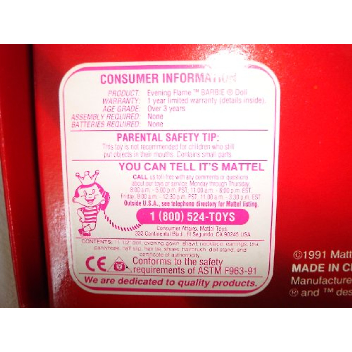 Barbie Evening Flame Limited Edition Doll 1991