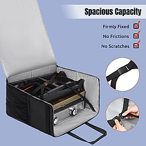 22 Inch Griddle Carry Bag for Blackstone, with 600D Oxford Cloth & Oil-Proof Liner, Heavy Duty Portable Grill Storage Bag for Tabletop Griddle with Hood Lid & Stand, Outdoor Griddle Case (Bag ONLY)