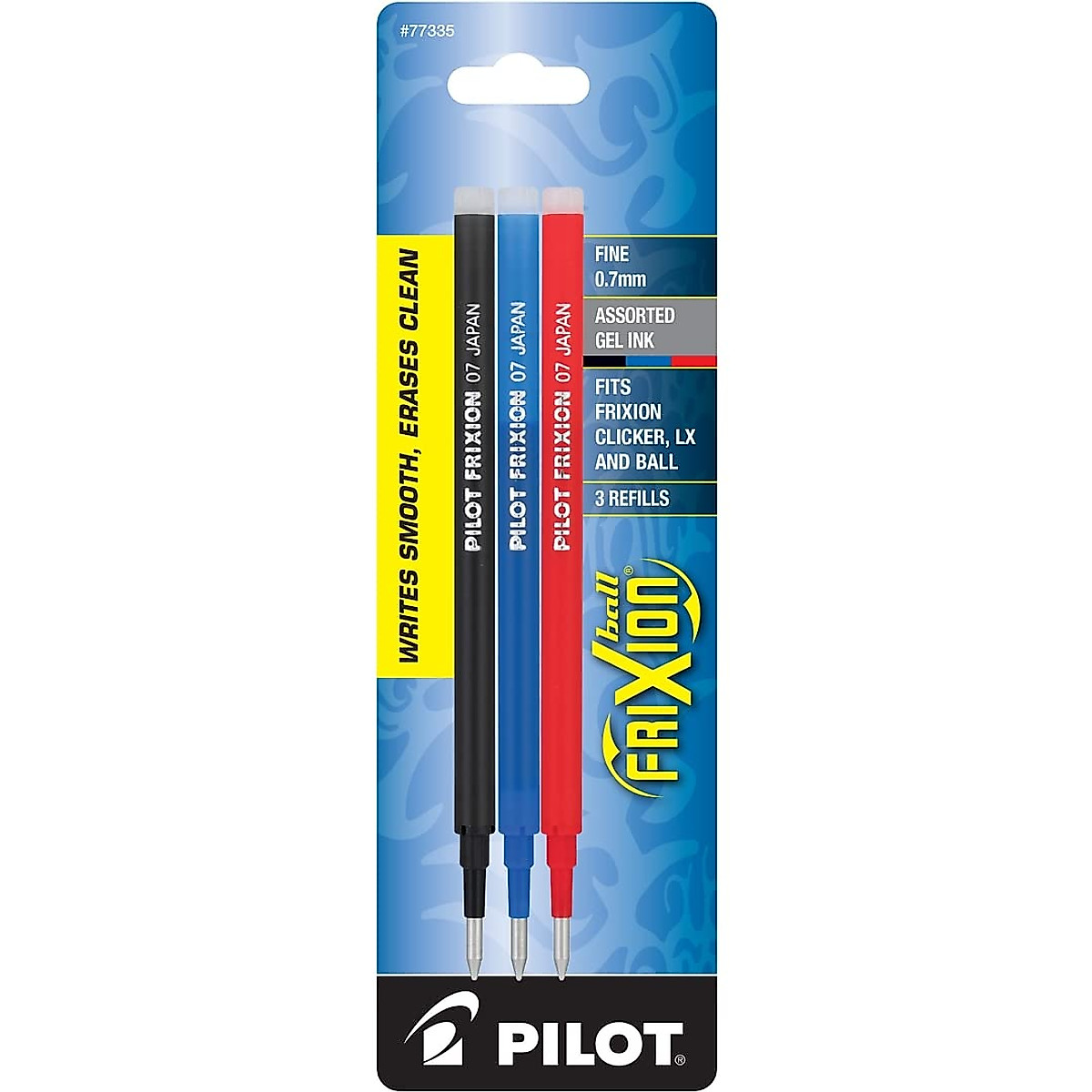 Pilot Gel Ink Refills for FriXion Erasable Gel Ink Pen, Fine Point, Assorted Ink, Pack of 9 (77335)
