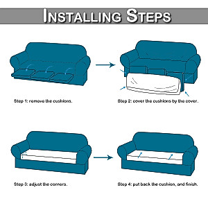 Rosnek Couch Cushion Covers Stretch for Individual Sofa Cushion,Soft Velvet U Shaped Sectional Couch Covers Sofa Slipcover for Seat Cushion Replacement,Small