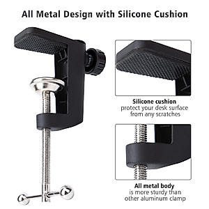 Metal Desk Clamp For Microphone Suspension Boom Scissor Arm Stand Holder with Adjustable Screw by SUNMON