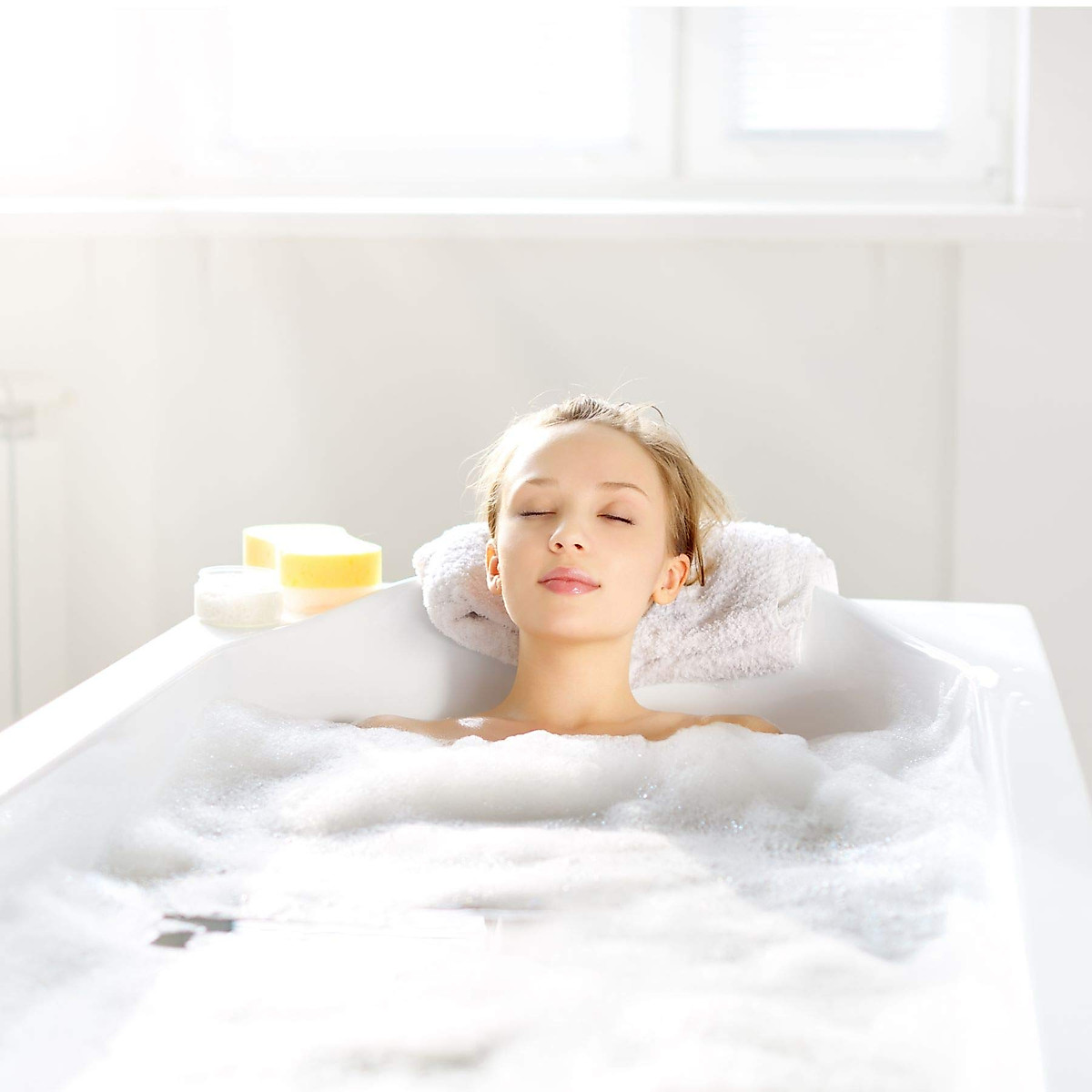 SlipX Solutions Adjustable Better Soak Overflow Drain Cover Fits All Drain Types for The Deepest Baths (Silicone, White)