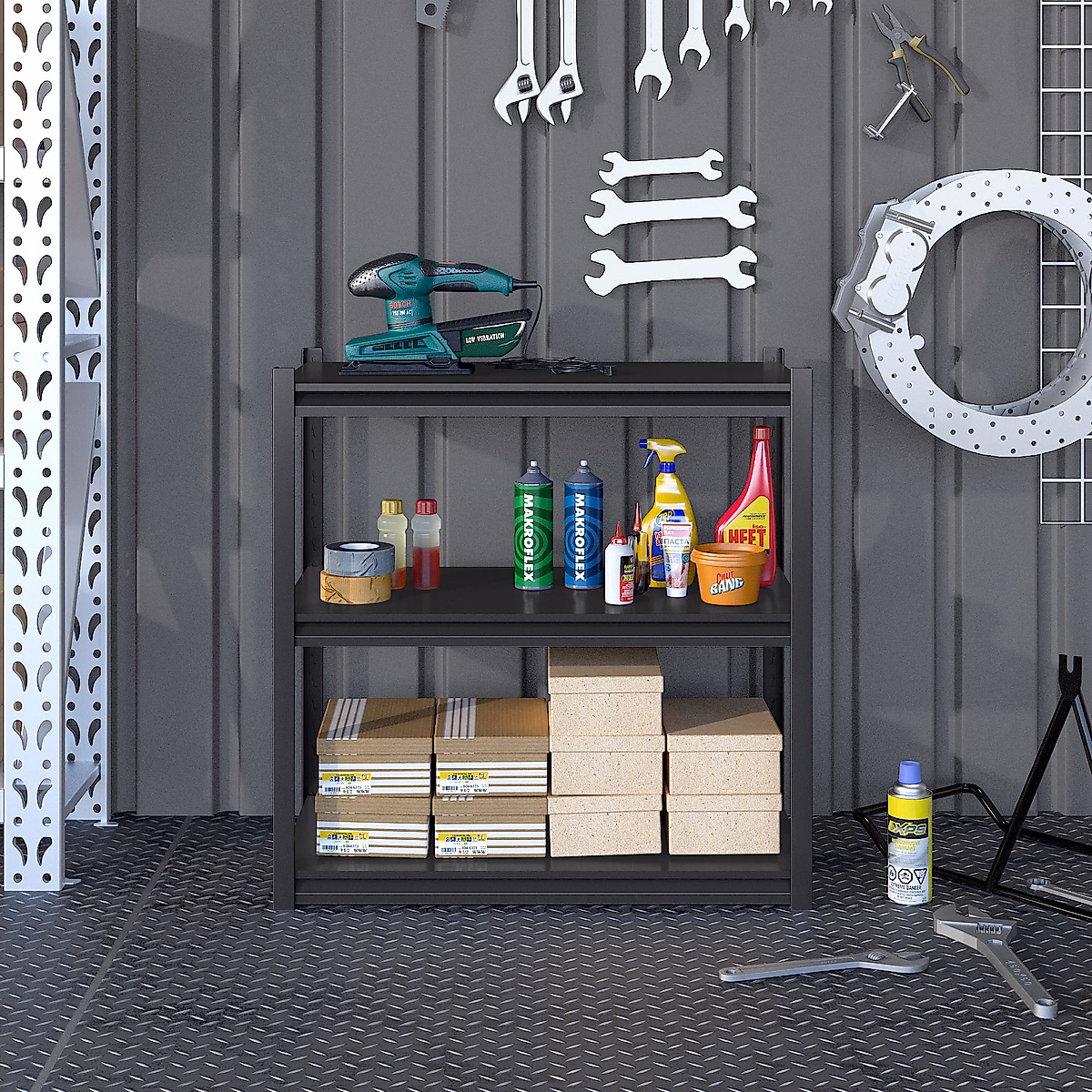 Elitehouse 32" W Garage Shelving,900LBS Loads Adjustable Garage Storage Shelves, 3-Tier Metal Storage Racks and Shelving Units, Utility Rack Shelves (16" D x 32" W x 32" H)