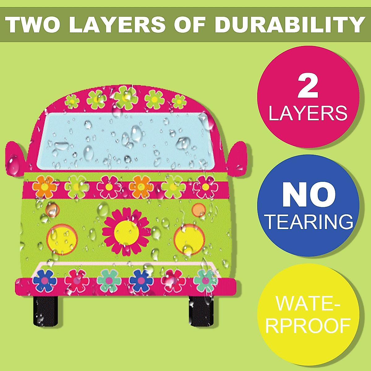 60 Pieces 60's Hippie Groovy Party Tie Dye Birthday Party Decoration Cutouts Accents Hippy Retro Flower Cutouts Peace Sign Cutouts 60's Vibe Party Wall Decoration Cutouts