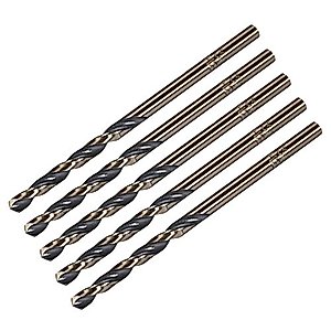 uxcell Reduced Shank Twist Drill Bits 3.2mm High Speed Steel 4341 with 3.2mm Shank 5 Pcs for Stainless Steel Alloy Metal Plastic Wood