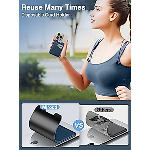 Miroddi 2Pack Phone Wallet Stick on, Adhesive Phone Pocket Leather Cell Phone Card Holder for Phone Case Credit Business ID Cards Pocket Wallets for iPhone Android and Most Smart Phones