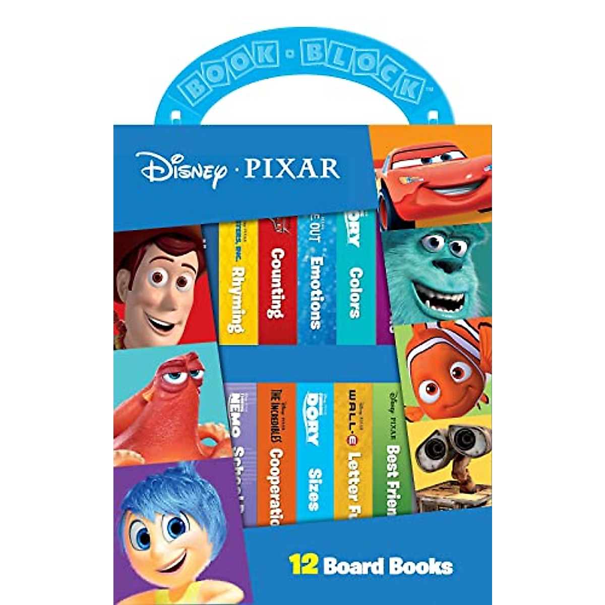 Disney Pixar Toy Story, Cars, Finding Nemo, and More! - My First Library 12 Board Book Block Set - PI Kids