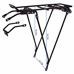 Ventura Economical Bolt-On Bicycle Carrier Rack, Adjustable Fit for 26"/28"/700c, Steel , Black