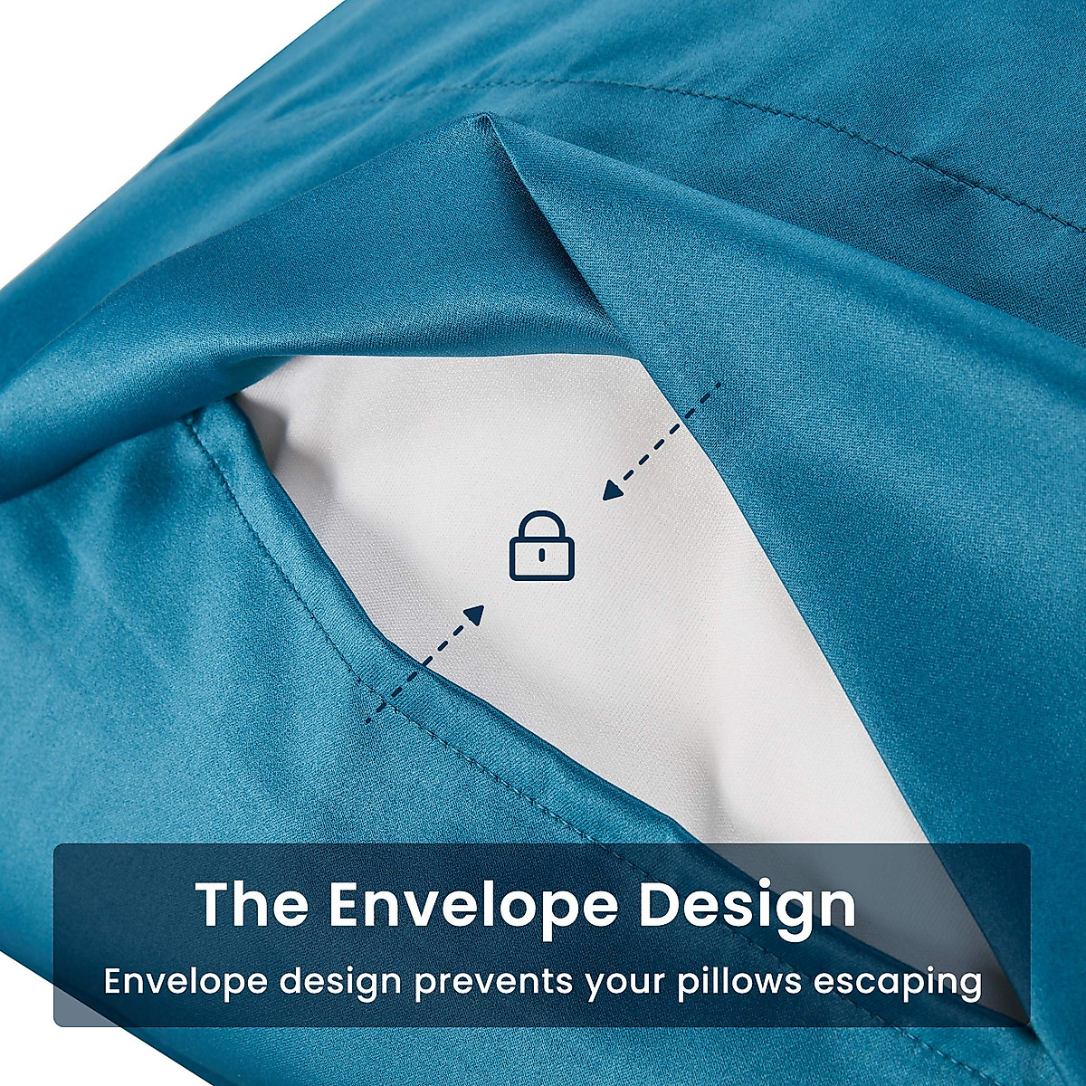 SLEEP ZONE Satin Pillowcase for Hair and Skin (Teal, 55x21 Inches) - Ultra Soft Silky Pillowcase Set of 1 - Satin Pillow Covers with Envelope Closure - Gift Choice for Girls and Women