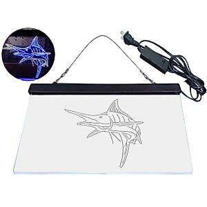 ADVPRO Marlin Fish Room Man Cave Dual Color LED Neon Sign White & Blue 24 x 16 Inches st6s64-i3723-wb