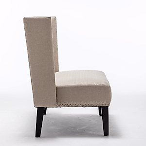 Andeworld Modern Loveseat Settee Bench Sofa Couch, Upholstered Banquette Dining Bench with Back for Dining Living Room Hallway or Entryway Seating,Putty