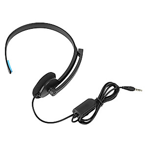 Call Center Headset, 3.5mm 360 Degree Rotating Earmuffs Retractable Headband MIC Service Call Center Headphone for Computers Phones Desktops PC Tablet Office Home