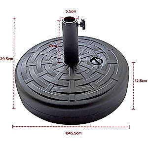 FLAME&SHADE 60lb Round Water Fillable Base Stand Weight for Patio Market Table Umbrella Outdoor, Black
