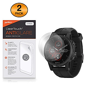 BoxWave Screen Protector Compatible with Garmin Fenix 5S Plus (42mm) - ClearTouch Anti-Glare (2-Pack), Anti-Fingerprint Matte Film Skin for Garmin Fenix 5S Plus (42mm)