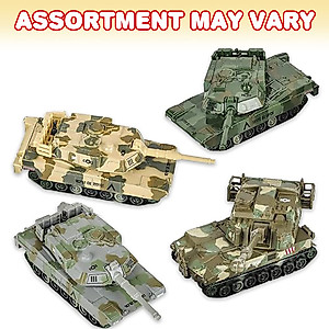 ArtCreativity 6” Long Pull Back Tank Toys, Set of 3, Diecast Military Vehicles, Camouflage Colors, Pullback Action, Army Toys for Boys & Girls, Fun Party Favors, Classroom Prizes, Gifts for Kids